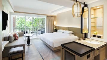 Quarto, 1 cama King | 1 quarto, roupas de cama premium, cofres nos quartos, escrivaninha