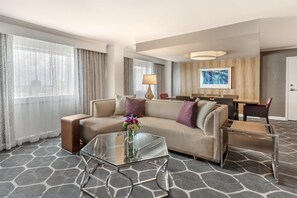 Suíte, 1 cama King, vista para a cidade | Roupas de cama de algodão egípcio, roupas de cama premium