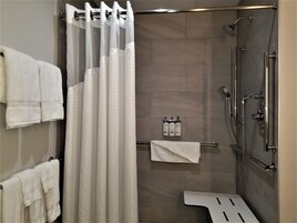Quarto Standard, 1 cama king-size, acessível (Roll-In Shower) | Cofre no quarto, secretária, ferro/tábua de engomar, Wi-fi grátis 