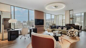 Suite Presidencial (Mount Royal View) | Roupa de alta qualidade, edredões de penas, camas de colchão pillowtop