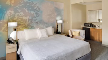 Quarto, 1 cama king-size | Secretária, secretária adequada para computadores portáteis