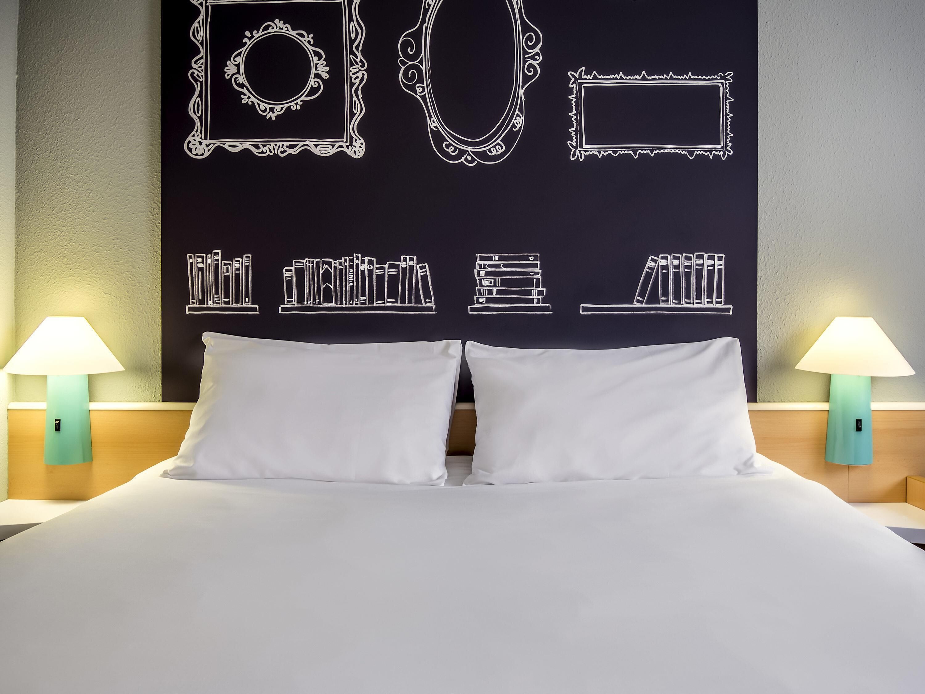 Quarto, 1 cama de casal | Roupa de alta qualidade, camas de colchão viscoelástico 