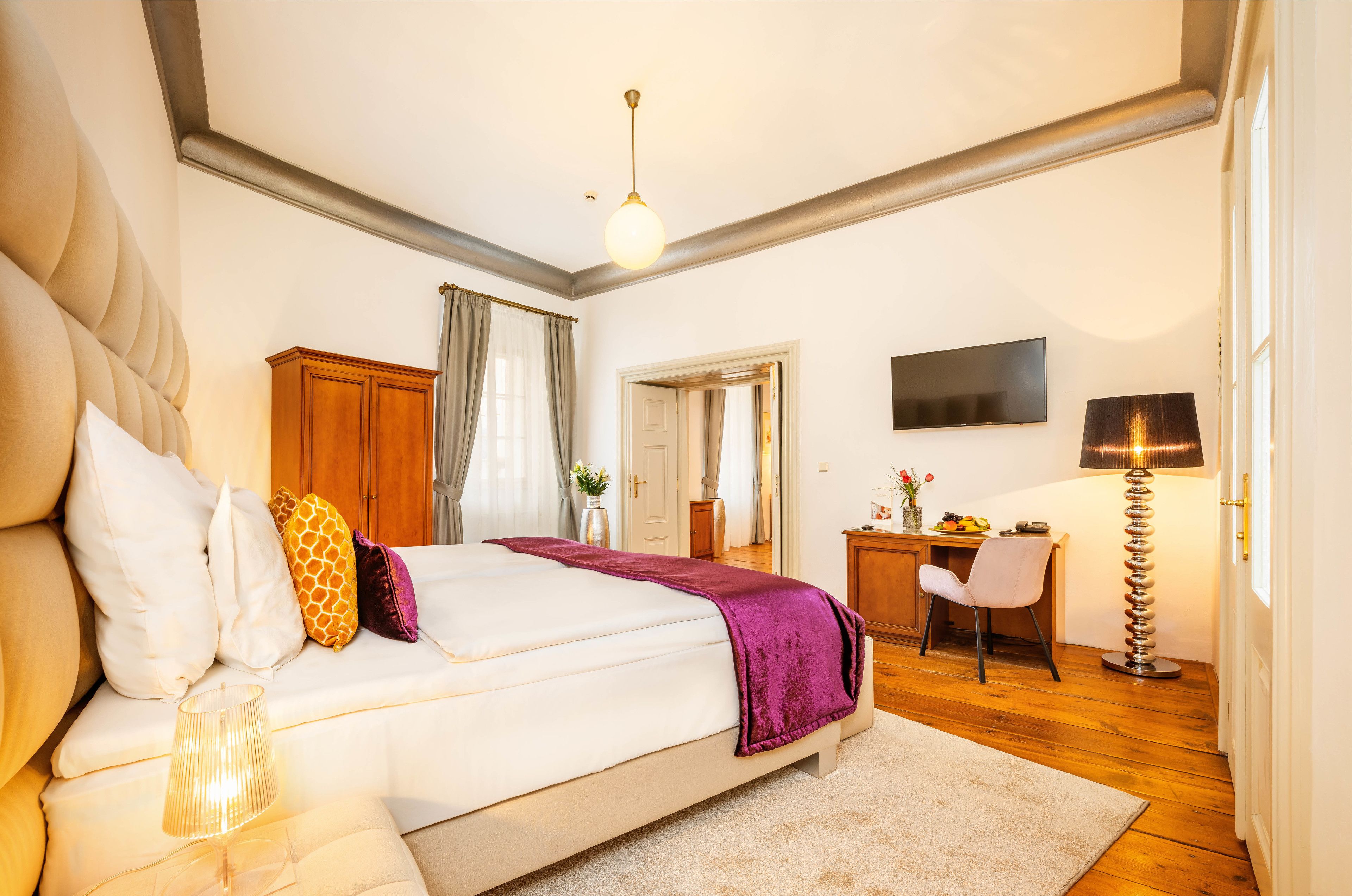 Suite Presidencial (Bellevue Diamond) | Roupa hipoalergénica, camas de colchão viscoelástico, cofre no quarto 