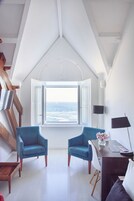 Quarto Duplo, vista para o mar | Roupa de alta qualidade, minibar, cofre no quarto 