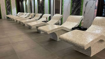 Salas para tratamentos a dois, banho turco/hammam, tratamentos corporais