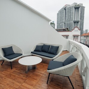 Suíte estúdio família, vista para a cidade, na torre (Executive, Window) | Terraço/pátio