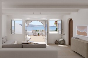 Grand Two Bedroom Suite | Área de estar | TV de tela plana 43 polegadas com canais via satélite, TV