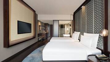 Quarto executivo, 2 camas de solteiro, ao lado da piscina | Roupas de cama de algodão egípcio, roupas de cama premium