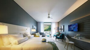 Suite de Luxo, vista para a marina | Cofre no quarto, secretária, cortinas/cortinados opacos 