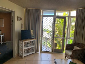 Apartamento, 1 quarto | Sala de estar | TV de ecrã plano, leitor de DVD