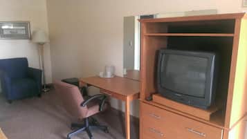 Quarto, 1 cama king-size | Secretária, secretária adequada para computadores portáteis