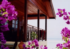 Beachfront Luxury Bungalow (Air Conditioned with Hot Water) | Vista do quarto