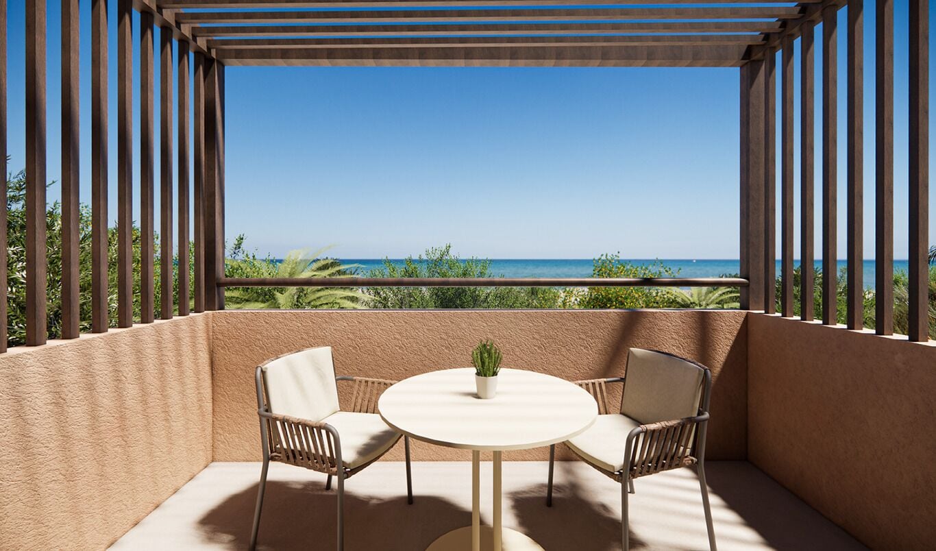 Quarto Duplo Deluxe, vista para o mar | Minibar com produtos grátis, cofre no quarto, secretária 