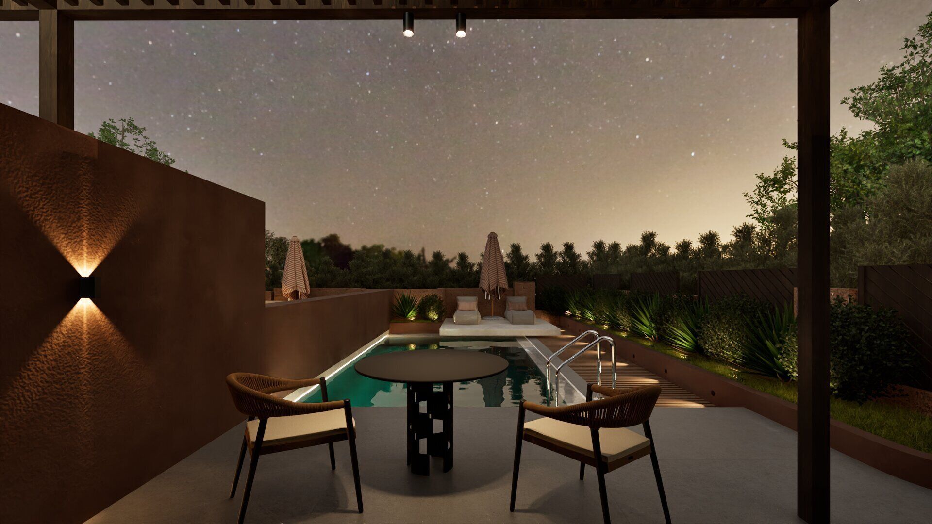 Quarto Duplo Deluxe, piscina privativa | Minibar com produtos grátis, cofre no quarto, secretária 