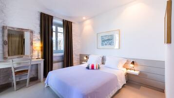 Junior Family Suite Sea View | 1 quarto, roupas de cama premium, cofres nos quartos