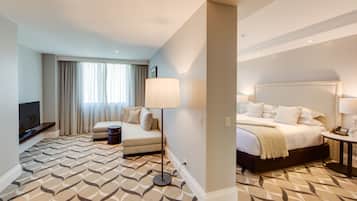 Suíte executiva, 1 cama King | Roupas de cama premium, frigobar (abastecido com itens grátis)