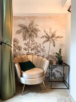 Quarto casal luxo, suíte | Lounge