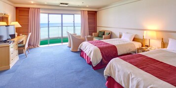 Quarto duplo standard, vista para o oceano | 1 quarto, escrivaninha, ferros/tábuas de passar roupa, Wi-Fi de cortesia