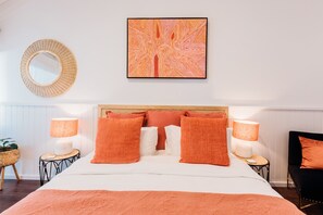 Suite-Estúdio Deluxe, 1 cama king-size | Wi-fi grátis, roupa de cama fornecida 
