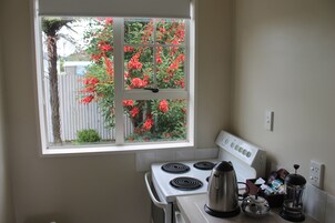 Quarto família, cozinha americana (Family Unit) | Cozinha privada | Geladeira, micro-ondas, cooktop, cafeteira/chaleira