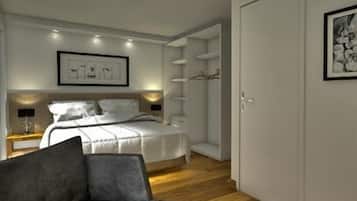 Quarto casal | Frigobar, cofres nos quartos, Wi-Fi de cortesia