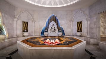 Sala(s) para tratamentos a casais, hammam, tratamentos corporais