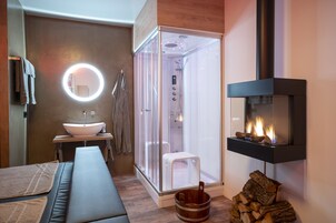 Sauna, banheira de hidromassagem 