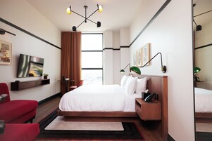 Quarto Deluxe, 1 cama king-size, não fumadores | 1 quarto, roupa de alta qualidade, camas de colchão pillowtop 