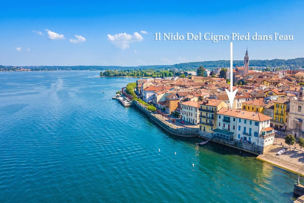 Apartamento lua de mel, 1 quarto, micro-ondas, ao lado do lago (Il Nido Del Cigno Pied dans l'eau) | Vista aérea