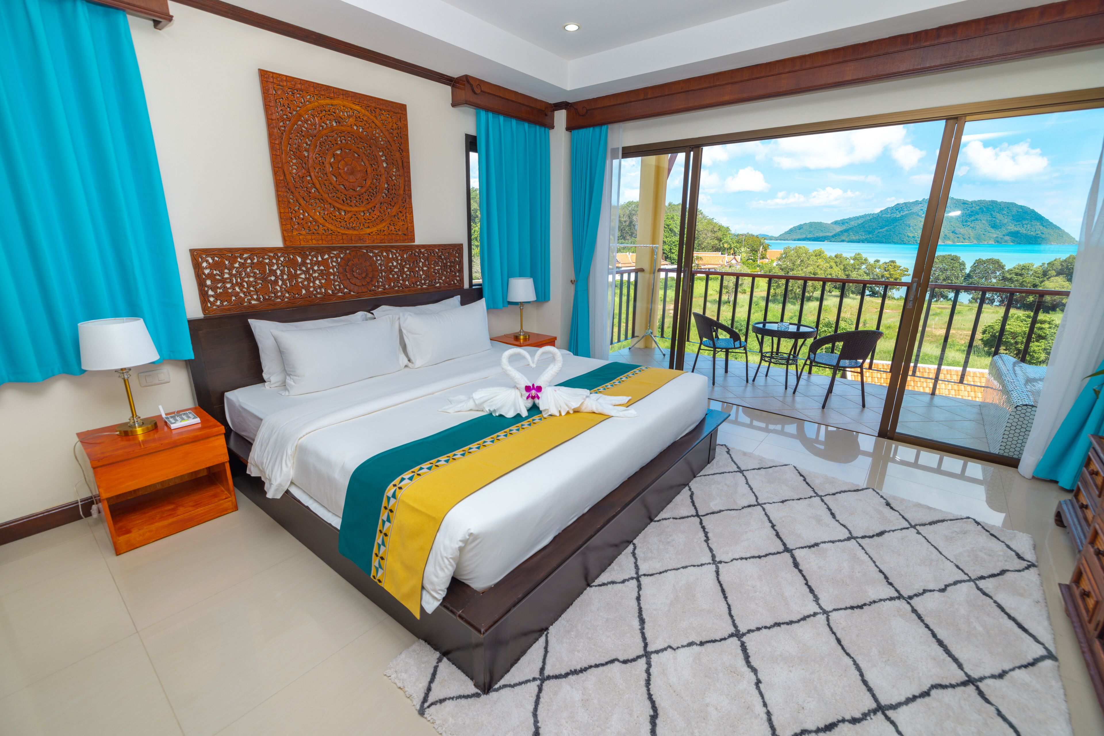 Quarto Duplo Deluxe, 1 cama queen-size, vista para o mar | Roupa de alta qualidade, edredões de penas, quartos insonorizados 