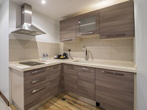 Estúdio Deluxe, 1 quarto | Kitchenette privada | Minifrigorífico, uma placa de cozinha, uma cafeteira/bule 