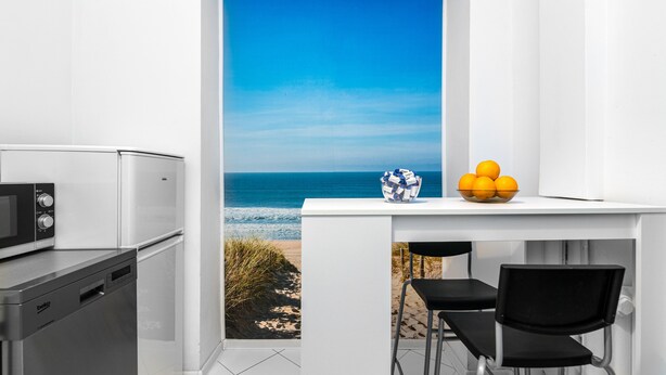 Apartamento Comfort | Cozinha privada | Um frigorífico/congelador grande, um micro-ondas, uma placa de cozinha 