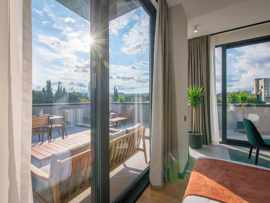 Penthouse (Studio Suite with Kitchen) | Lençóis de algodão egípcio, roupa de alta qualidade