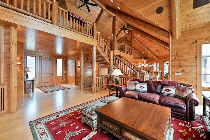 Custom-bulit Log Cabin Family Friendly Home On Round Lake, Close To Trails! - Nelson Lake, WI