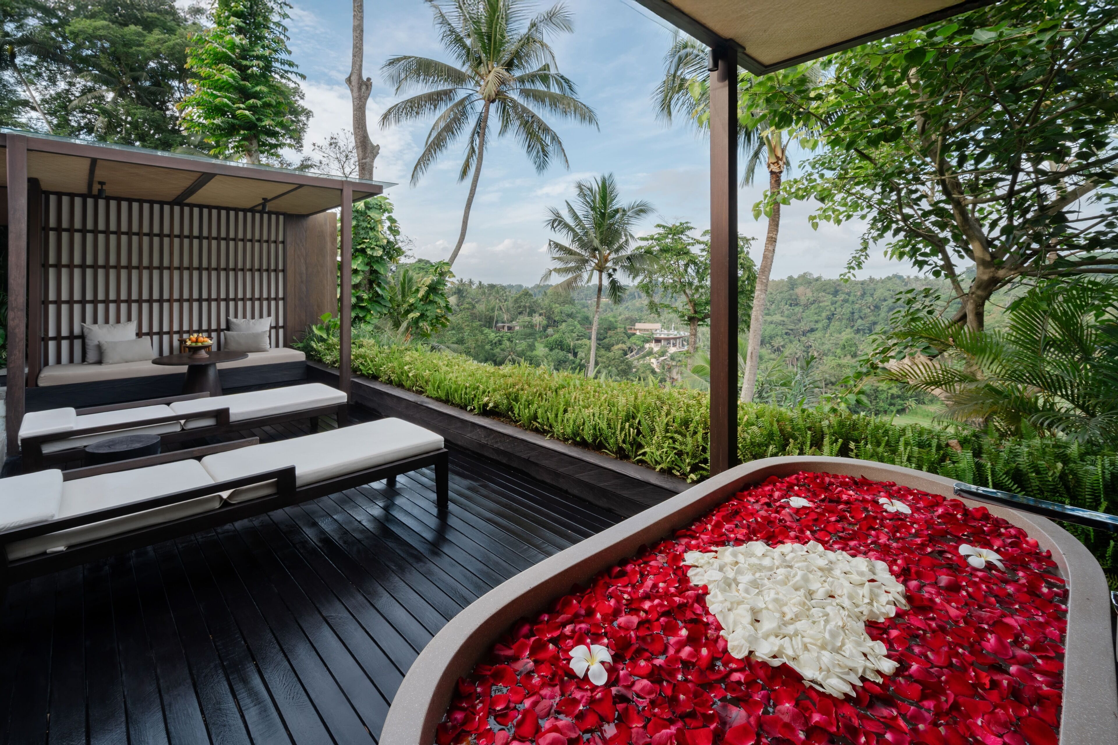 Vila premier, vista para o rio | Terraço/pátio