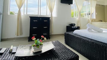 Quarto Duplo de Luxo | 1 quarto, Wi-fi grátis, roupa de cama fornecida
