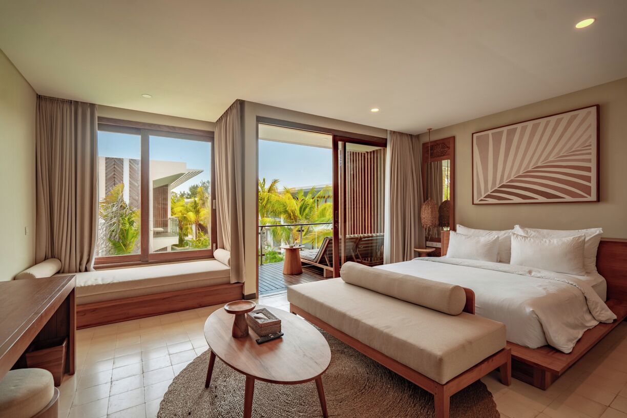 Quarto Deluxe, vista para a piscina (Deluxe Lagoon View) | Lençóis de algodão egípcio, roupa de alta qualidade 