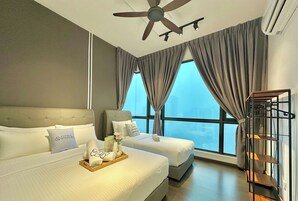 Apartamento Familiar, 3 quartos, não fumadores, Vista para a cidade | Ferro/tábua de engomar, Wi-fi grátis, roupa de cama fornecida 