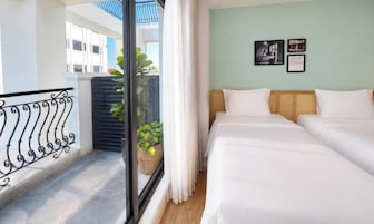 Quarto Twin Executivo, varanda, Vista para a cidade | Varanda