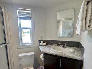 Casa de campo luxo, 1 quarto | Banheiro | Chuveiro, toalhas de banho