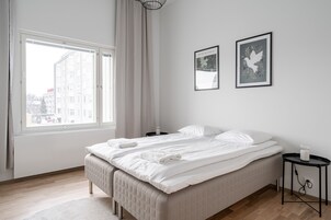 Apartamento luxo | 2 quartos, roupas de cama premium, edredons de pluma