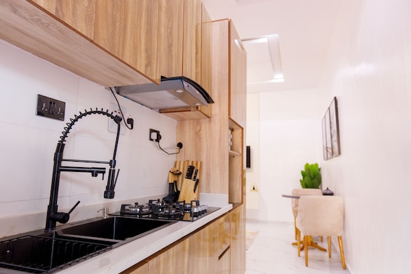 Apartamento | Cozinha privada | Um frigorífico/congelador grande, um micro-ondas, liquidificador
