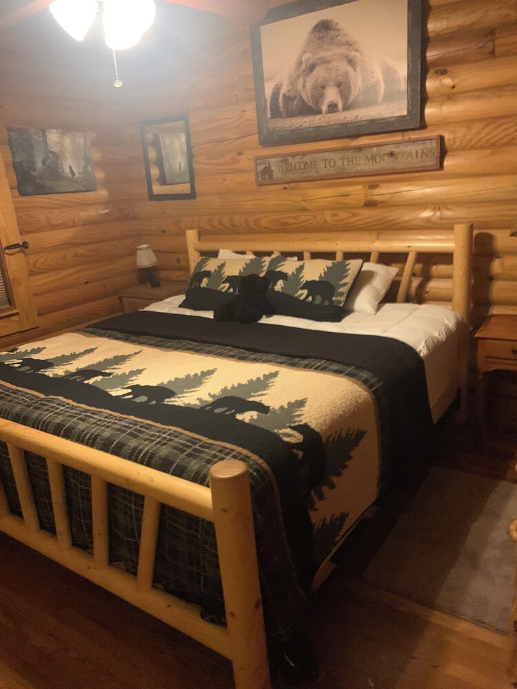 Log Cabin w Hot Tub, Roaring Creek. Secluded, yet 10 min drive West ...