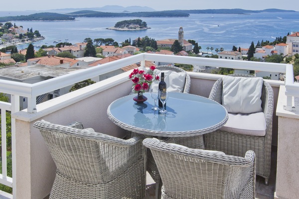 Apartamento luxo, vista para o mar | Terraço/pátio