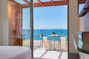 Quarto Duplo Standard, vista para o mar | Roupa de alta qualidade, camas de colchão viscoelástico 