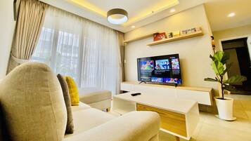 Apartamento Standard | Cortinas/cortinados opacos, quartos insonorizados