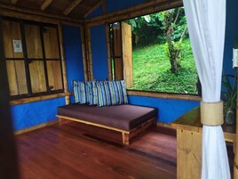 Cabine, vista para a montanha | Terraço/pátio interior