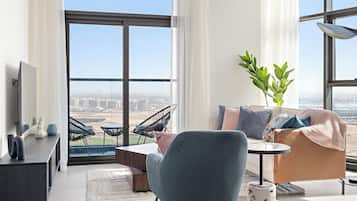 Apartamento Premier | Sala de estar | Smart TV de 43 polegadas com canais digitais