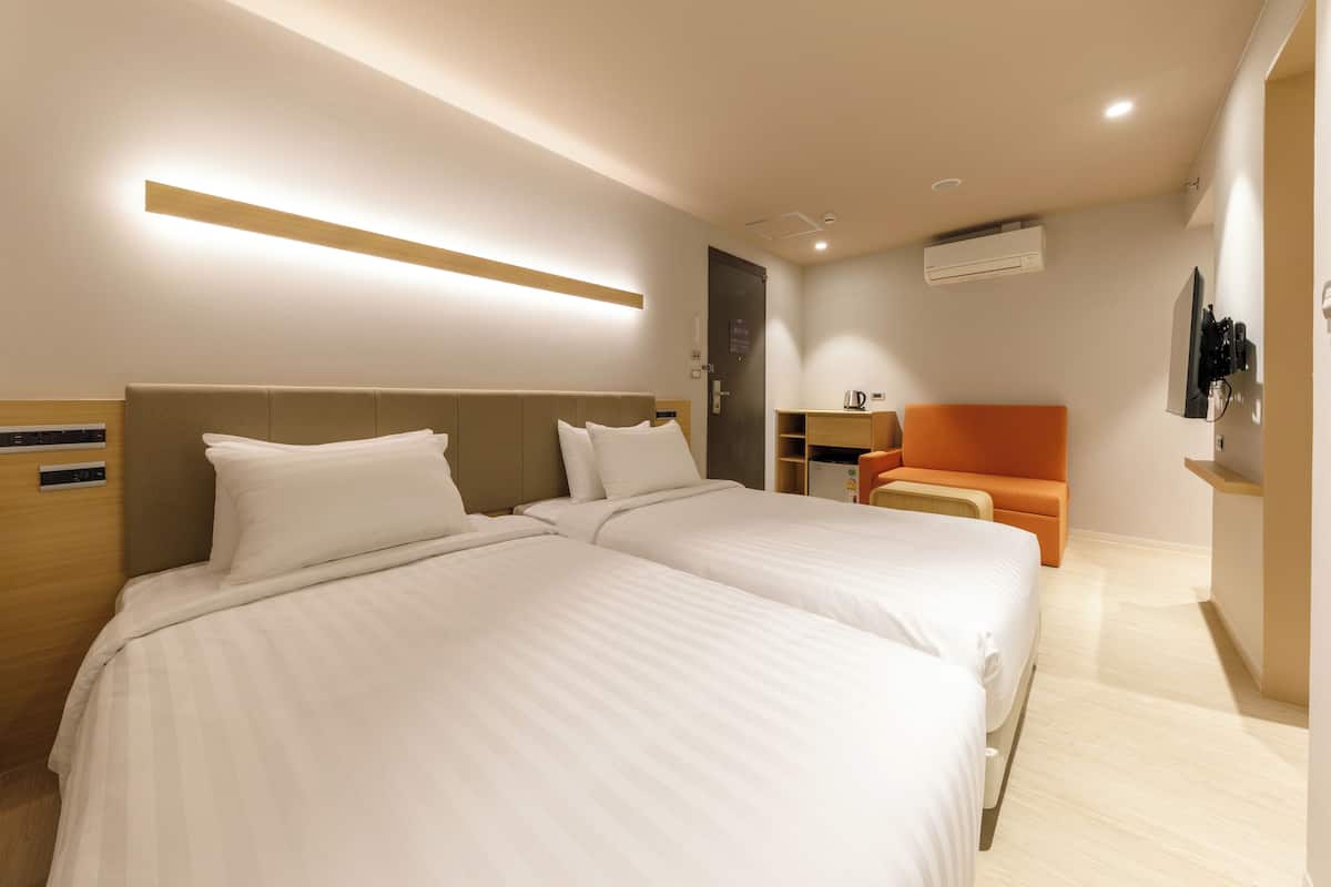 Quarto Twin Deluxe | 1 quarto, quartos insonorizados, Wi-fi grátis, roupa de cama fornecida