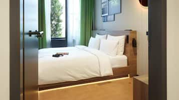 1 quarto, roupas de cama antialérgicas, cofres nos quartos